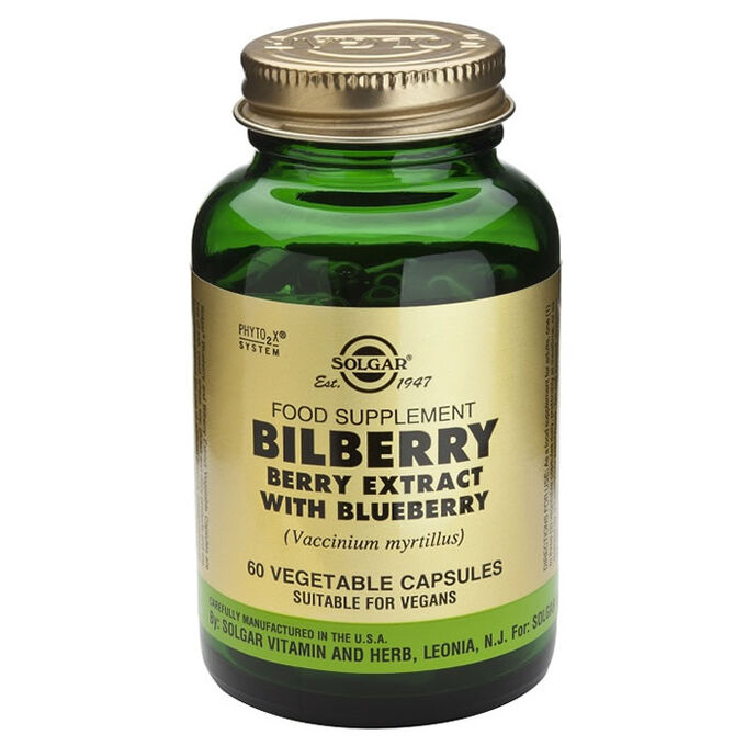 Solgar Bilberry Berry Extract With Blueberry 60 Capsules | Niche ...